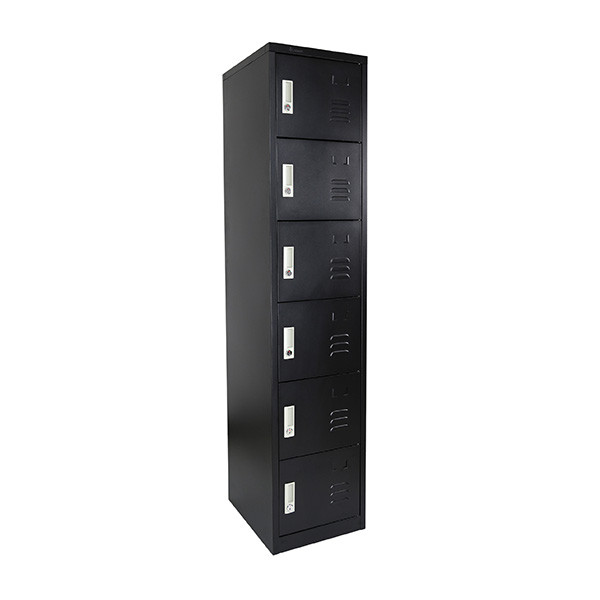 Locker Metal negro 6 puertas c/cerradura
